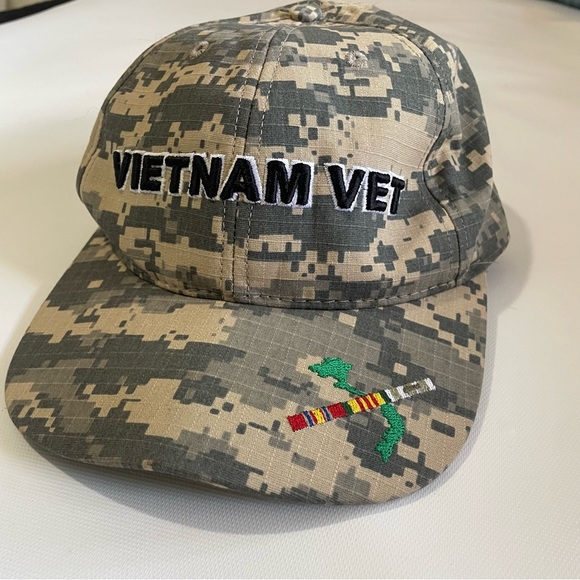 military | Accessories | Vietnam Vet Camouflage Cap With Embroidered ...